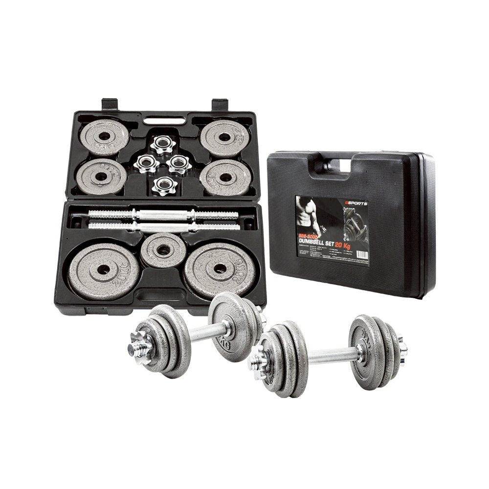 GSPORTS รุ่น BBS-2000 ดัมเบลเซ็ท 20kg แถมกระเป๋าหิ้ว GSPORTS Dumbbell Set Chromium with Plastic ...