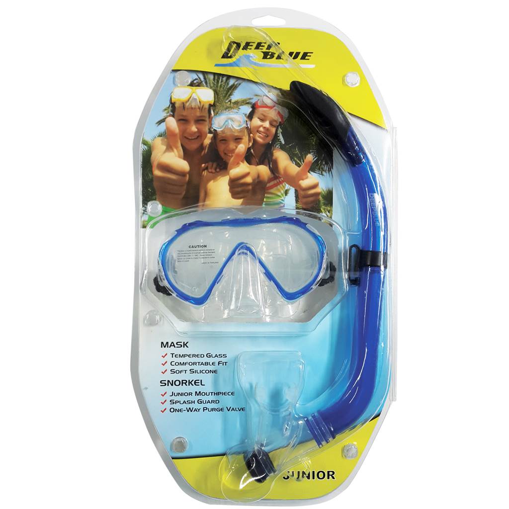 Deep Blue Fiji Silicone Junior Snorkeling Set Blue | SUPERSPORTS