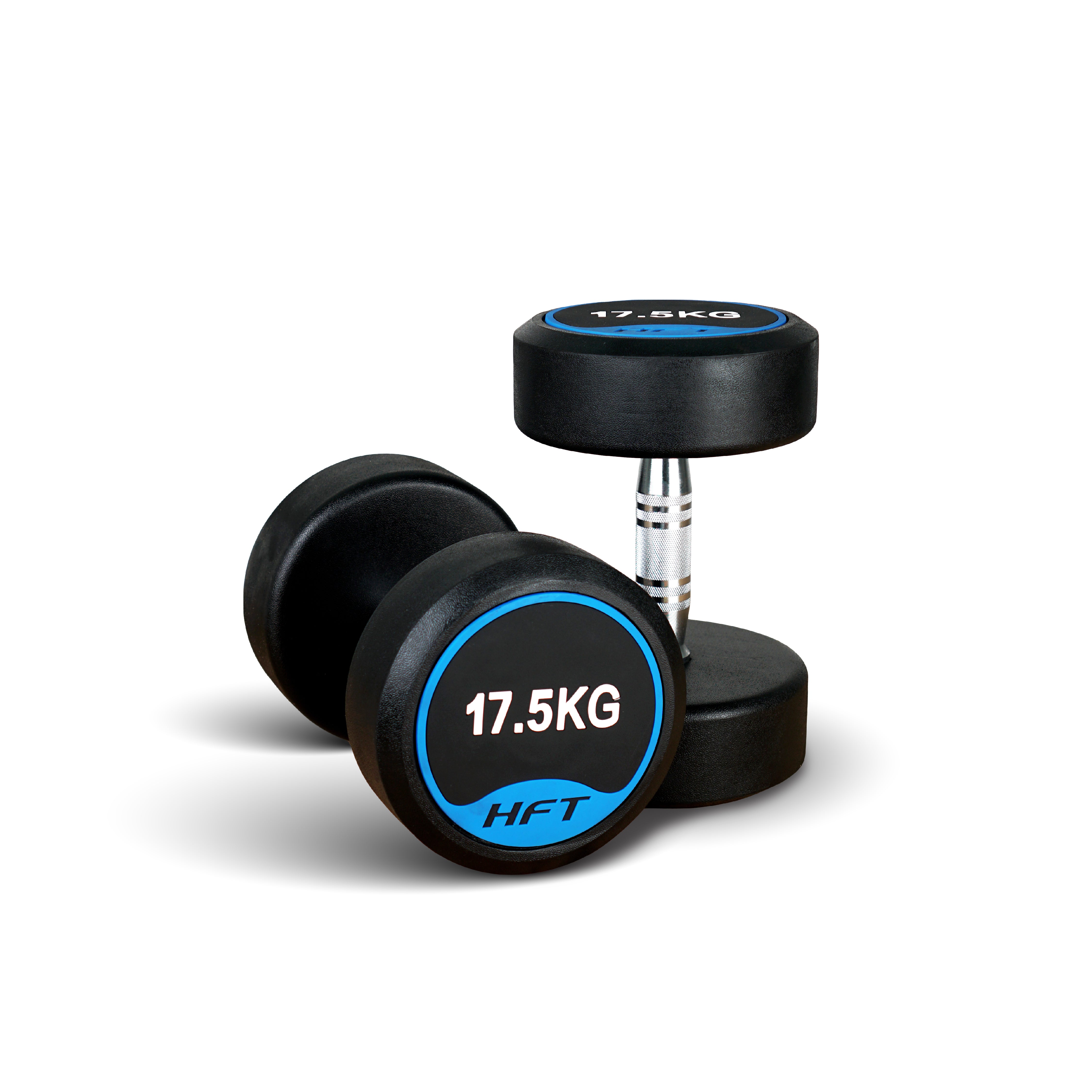 50% OFF on ดัมเบลยางกลม HFT 17.5 kg 1 คู่ Rubber Fix Dumbells ...