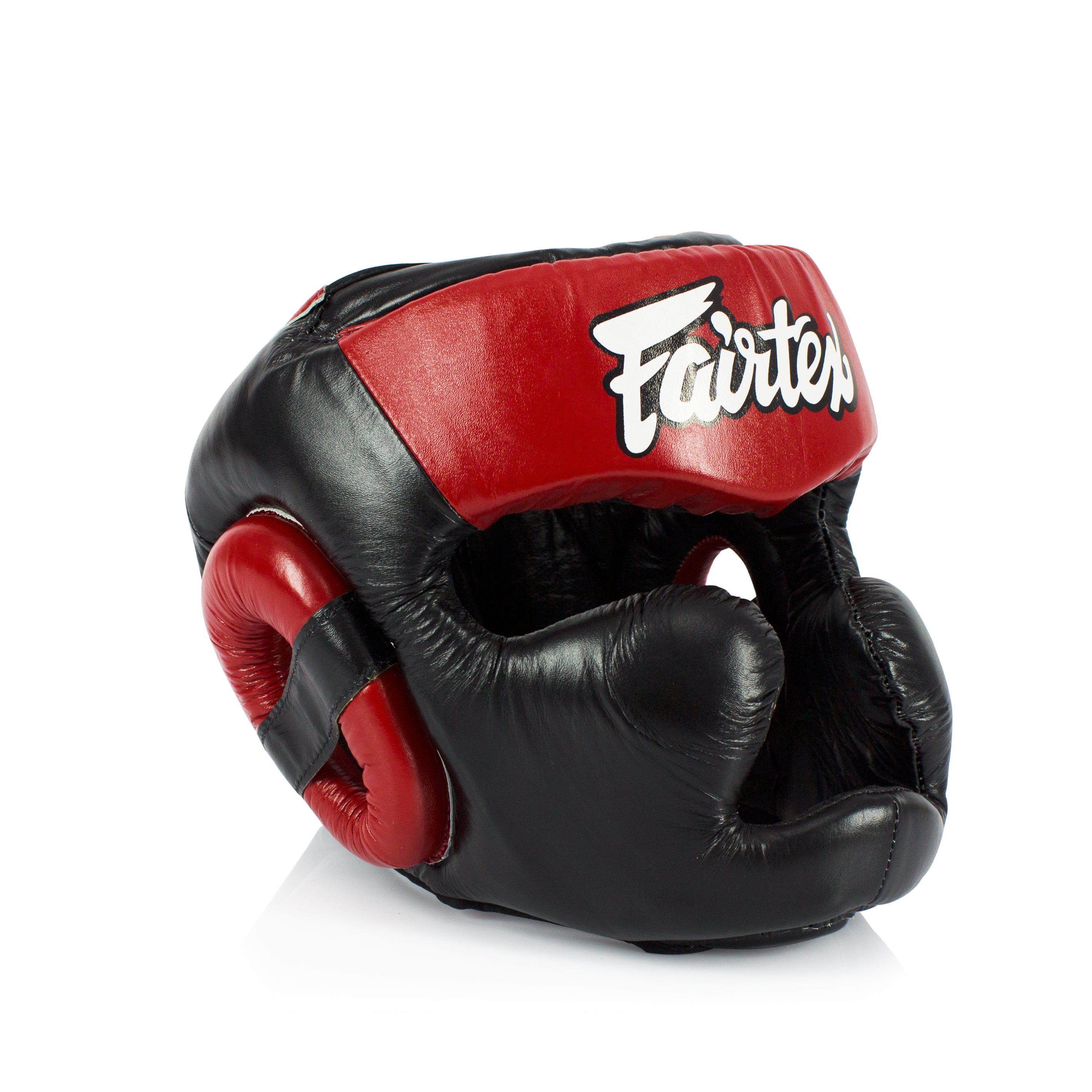 Diagonal Vision Sparring Headguard - Lace-Up Head - Black/Red | SUPERSPORTS