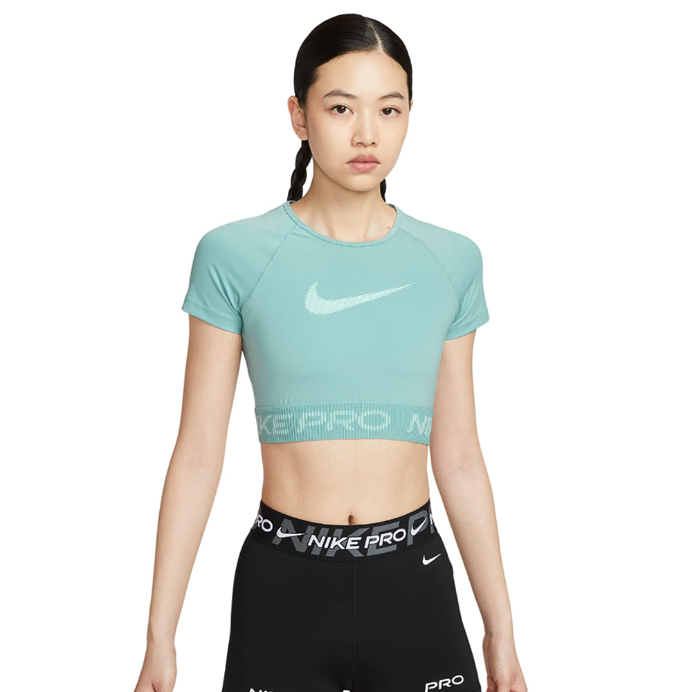 NIKE Pro Cropped Graphic เสื้อออกกำลังกายผู้หญิง | การันตีของแท้ 100%